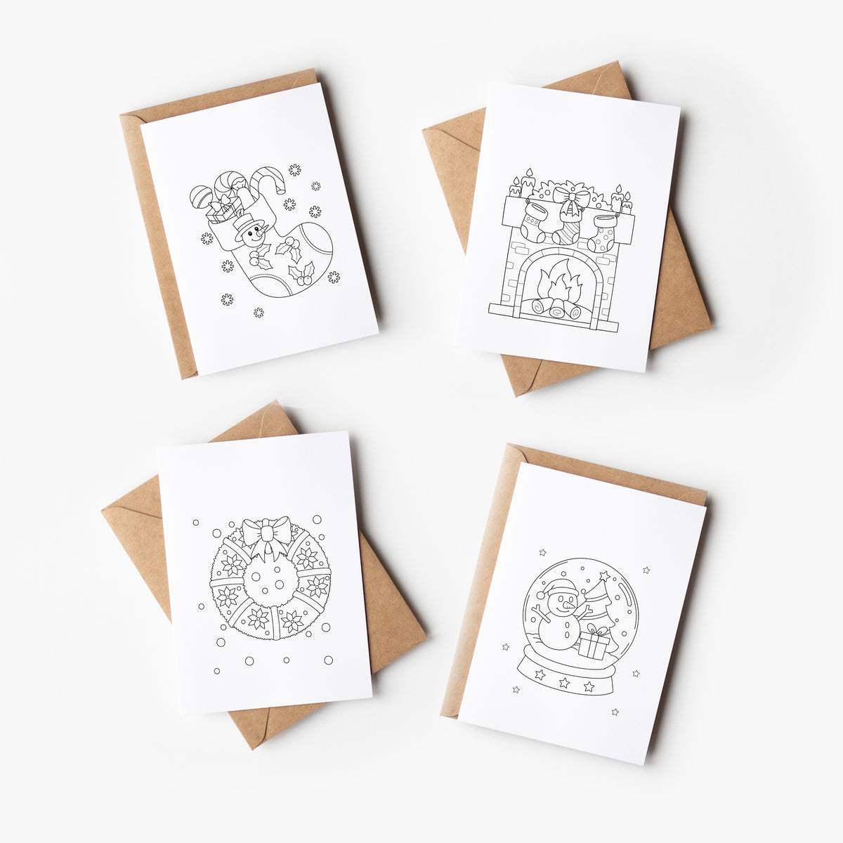 Colouring In Multipack Christmas Cards – Porky Penguin