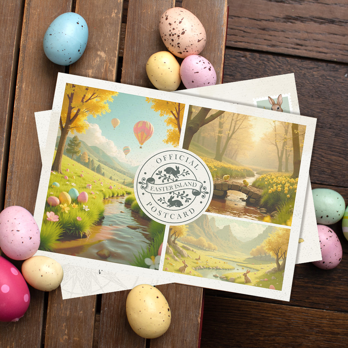 The Easter Bunny is On the Way Postcard – Porky Penguin