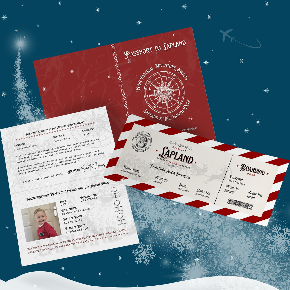 Official Lapland Magic Passport Invitation with Boarding Ticket – Porky ...